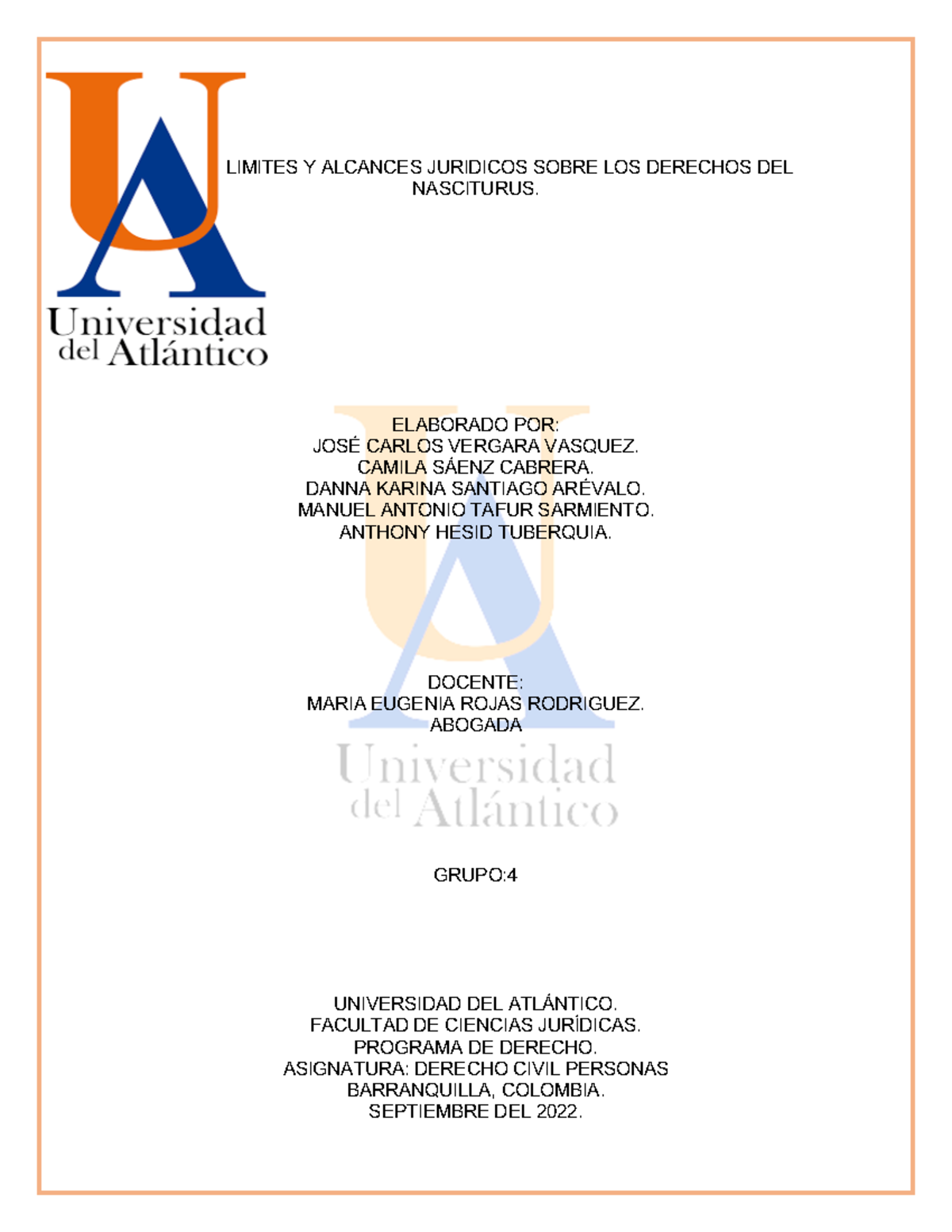 Limites Y Alcances Juridicos Sobre LOS Derechos DEL Nasciturus ...