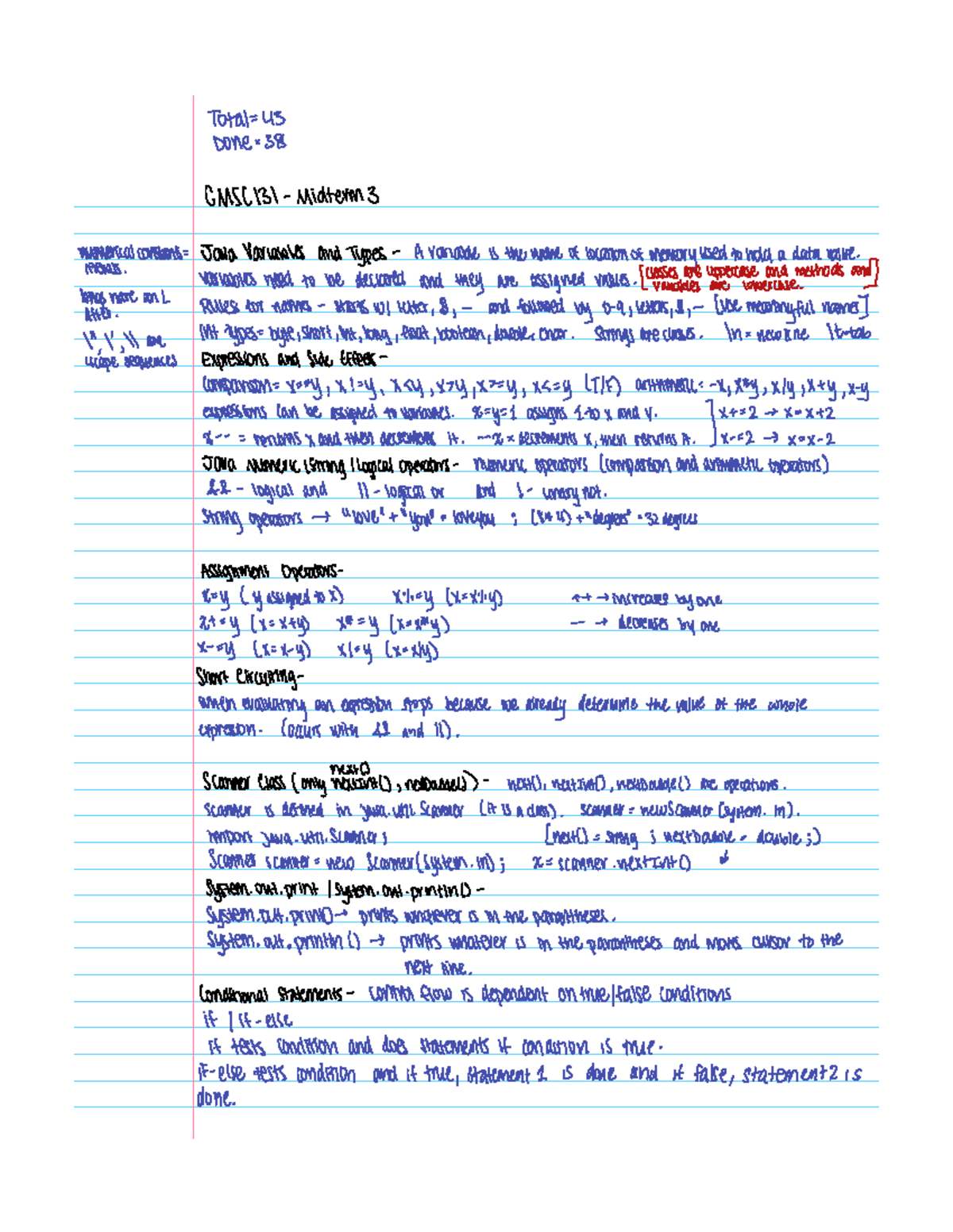 CMSC131 - Midterm 3 Review - Total 43 Done 38 CMSCBI Midterm 3 ...
