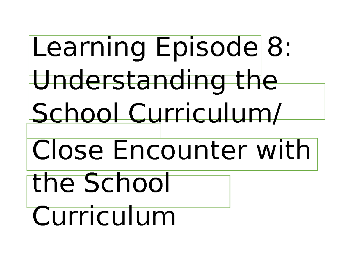Learning Episode 8 - This can help future educators. - Learning Episode ...
