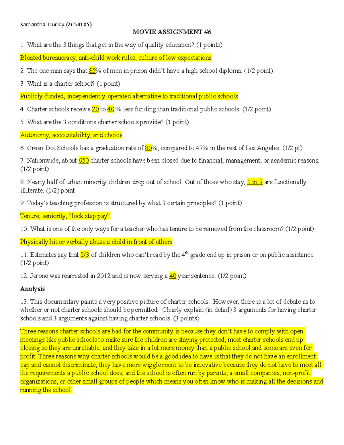 SOC Movie Assignment #6 - Samantha Truckly (2654185) MOVIE ASSIGNMENT ...