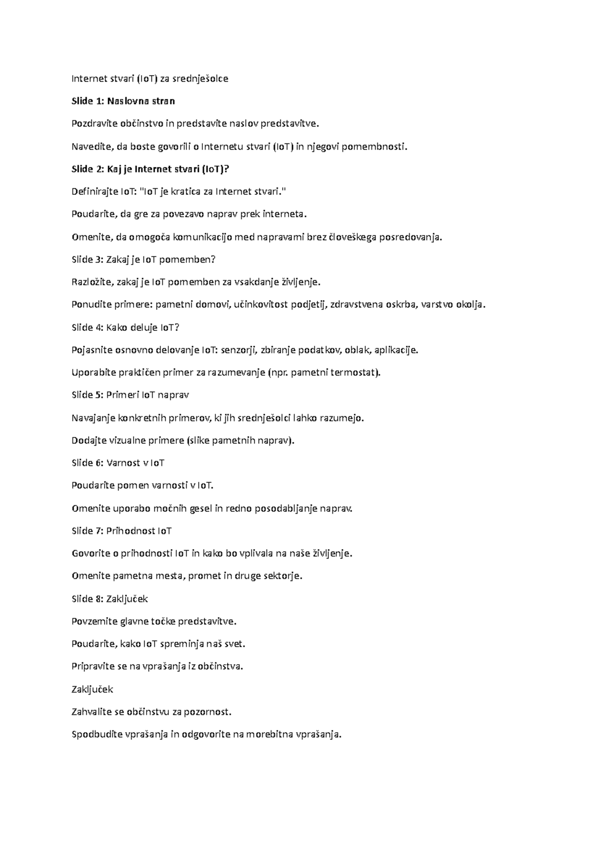 Internet stvari zapiski - Internet stvari (IoT) za srednješolce Slide 1 ...