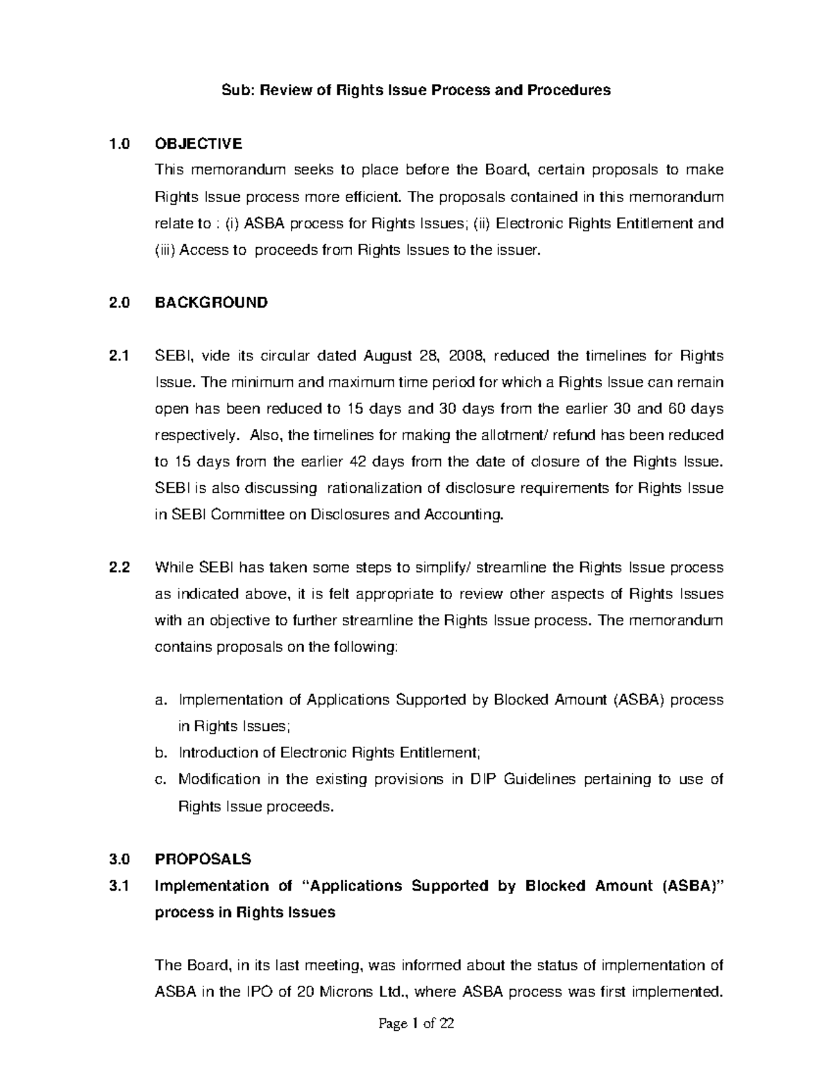 123603806-right-issue - Sub: Review of Rights Issue Process and ...