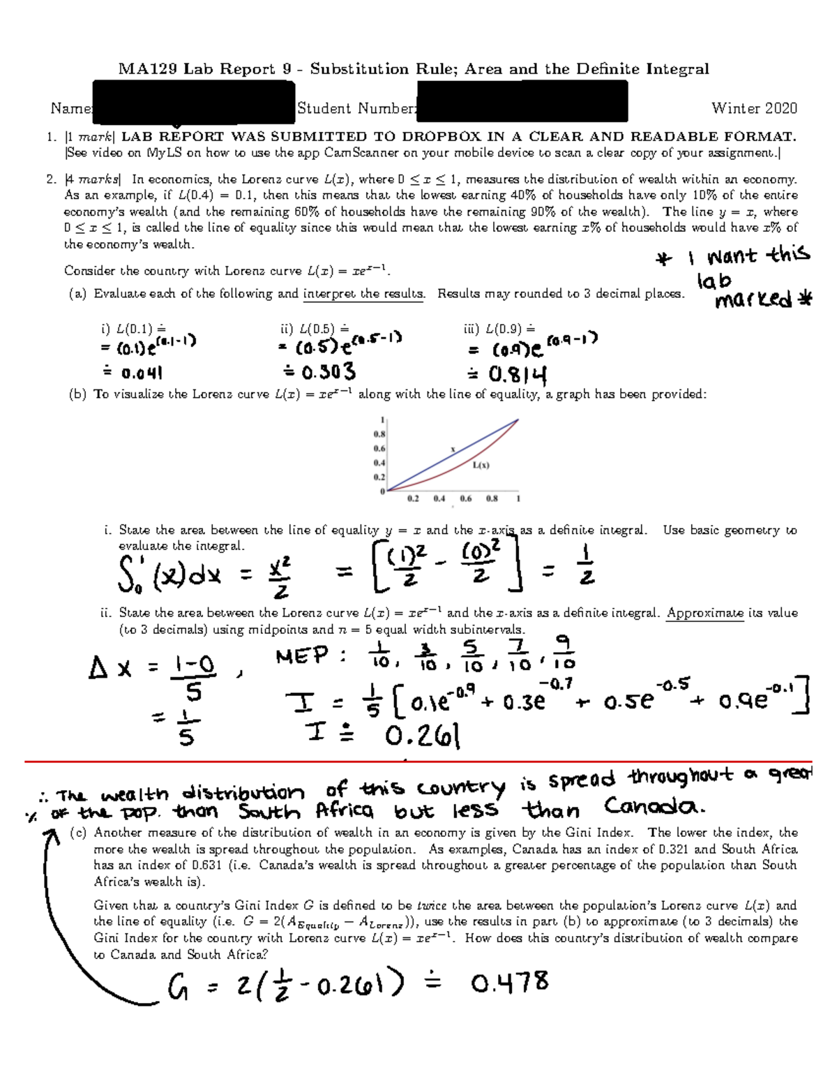 Lab Assignment 9 Ma129 Ma129 Lab Report 9 Substitution Rule Area