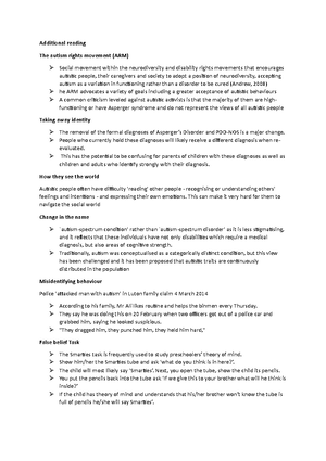 Placement portfolio example - psychology - Table of Contents 1 ...
