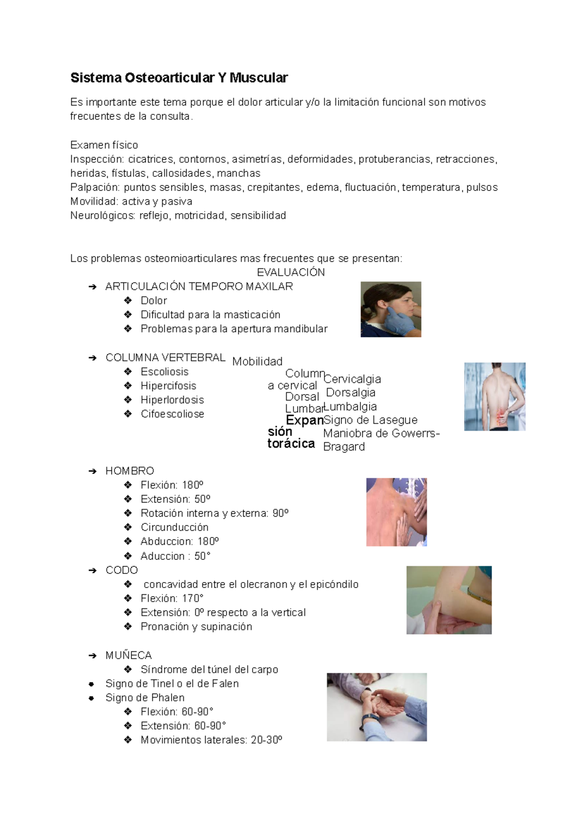 Sistema Osteoarticular Y Muscular - Cervicalgia Dorsalgia Lumbalgia ...