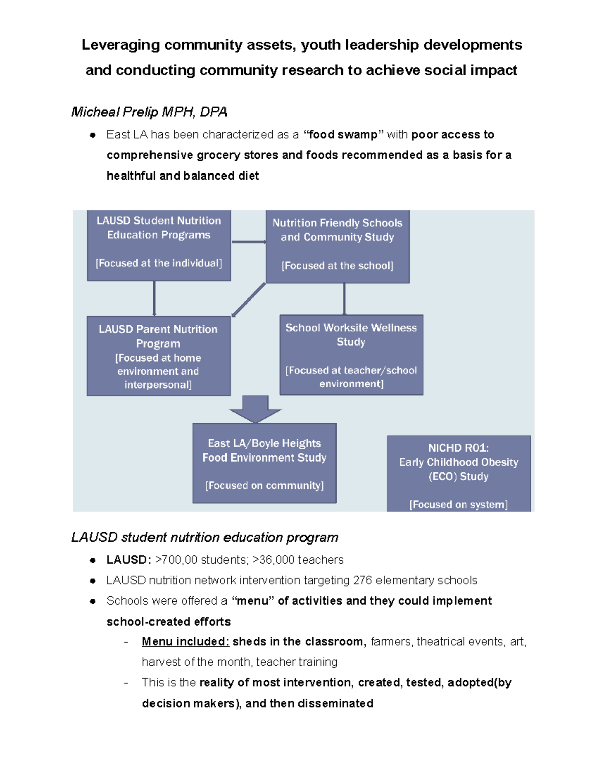 Week 6 Lecture 2 - Leveraging community assets, youth leadership ...