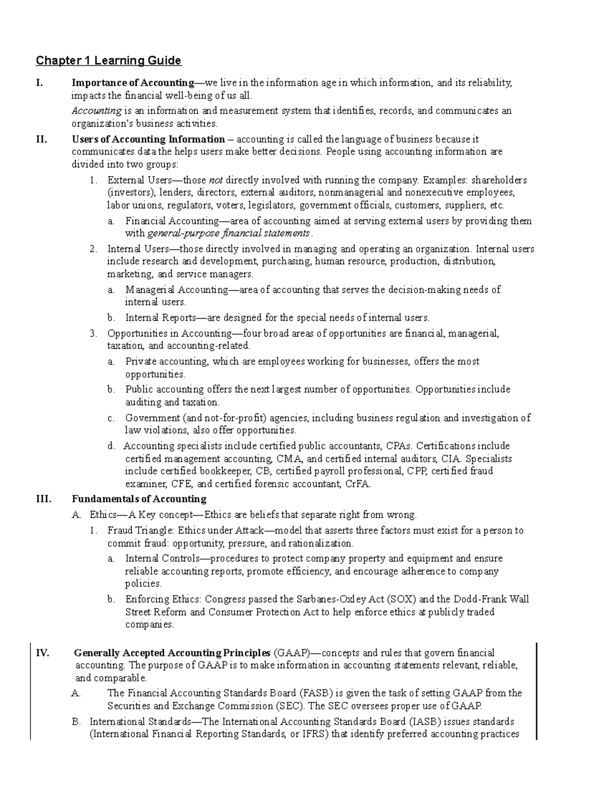 ACCT 203 Chapter 1 Learning Guide(1) - Chapter 1 Learning Guide I ...