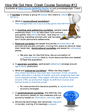 Crash Course Sociology 11 Cultures skeletal notes 2 - Cultures: Crash ...