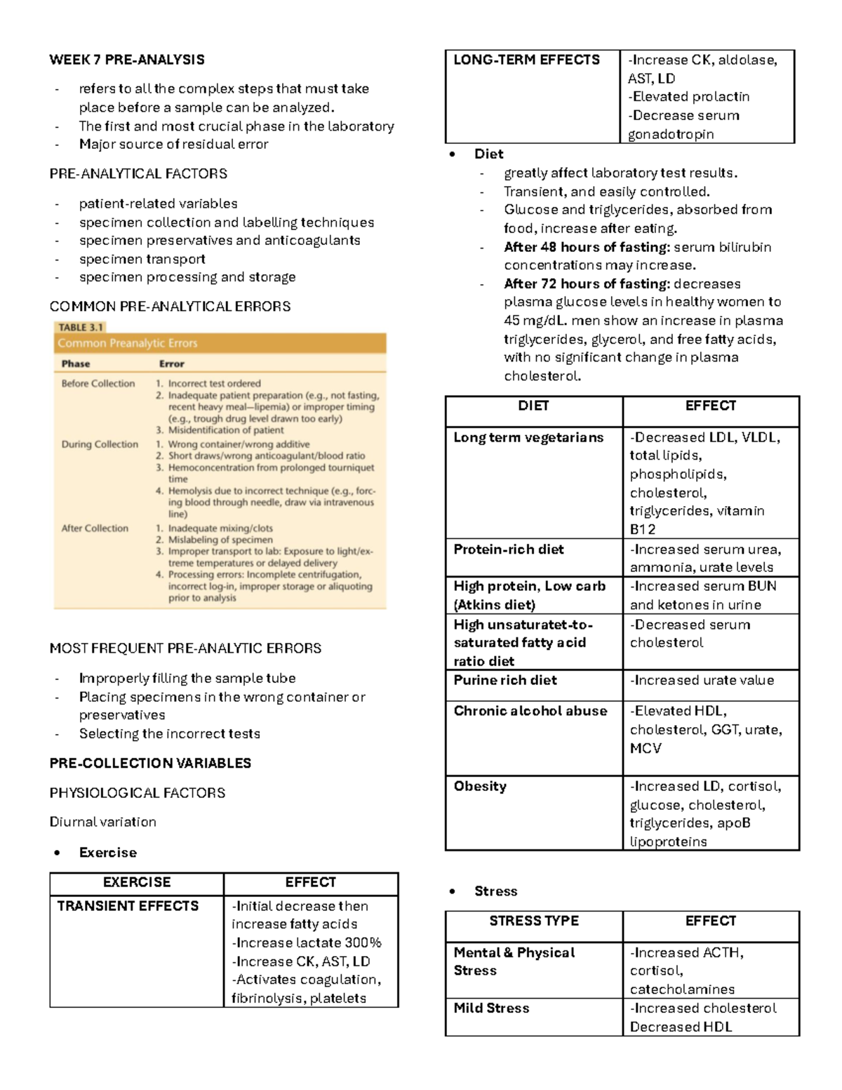 Pre-analysis LabMan - WEEK 7 PRE-ANALYSIS refers to all the complex steps that must take place ...