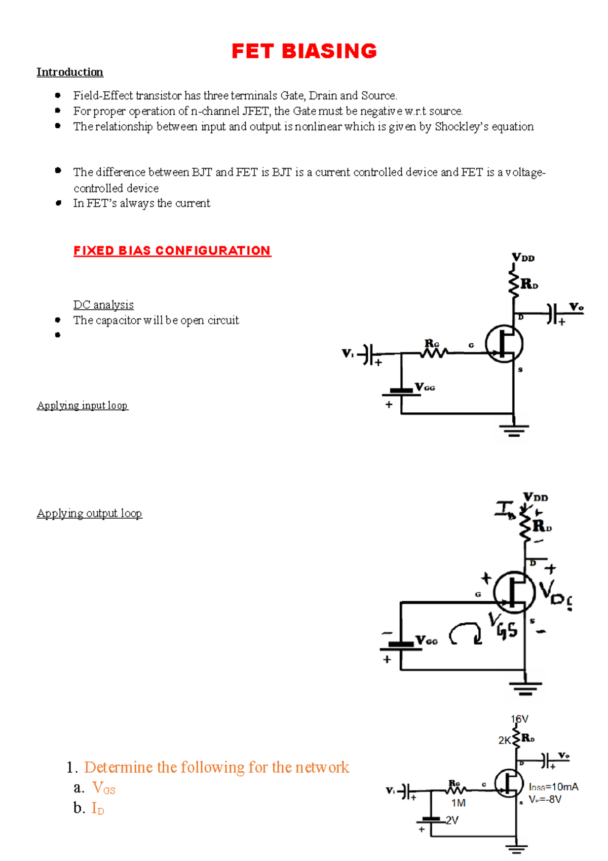 AEC-FET - study of ac and dc analysis of FET - Introduction Field-Effect transistor has three ...