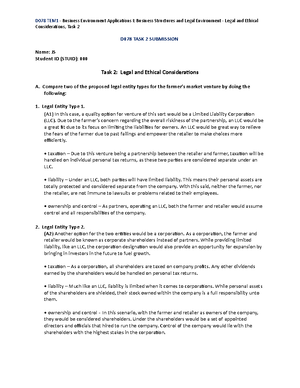 D079 Task 1 Assignment Passed - D079 RNM1 or BXM1 - Business ...