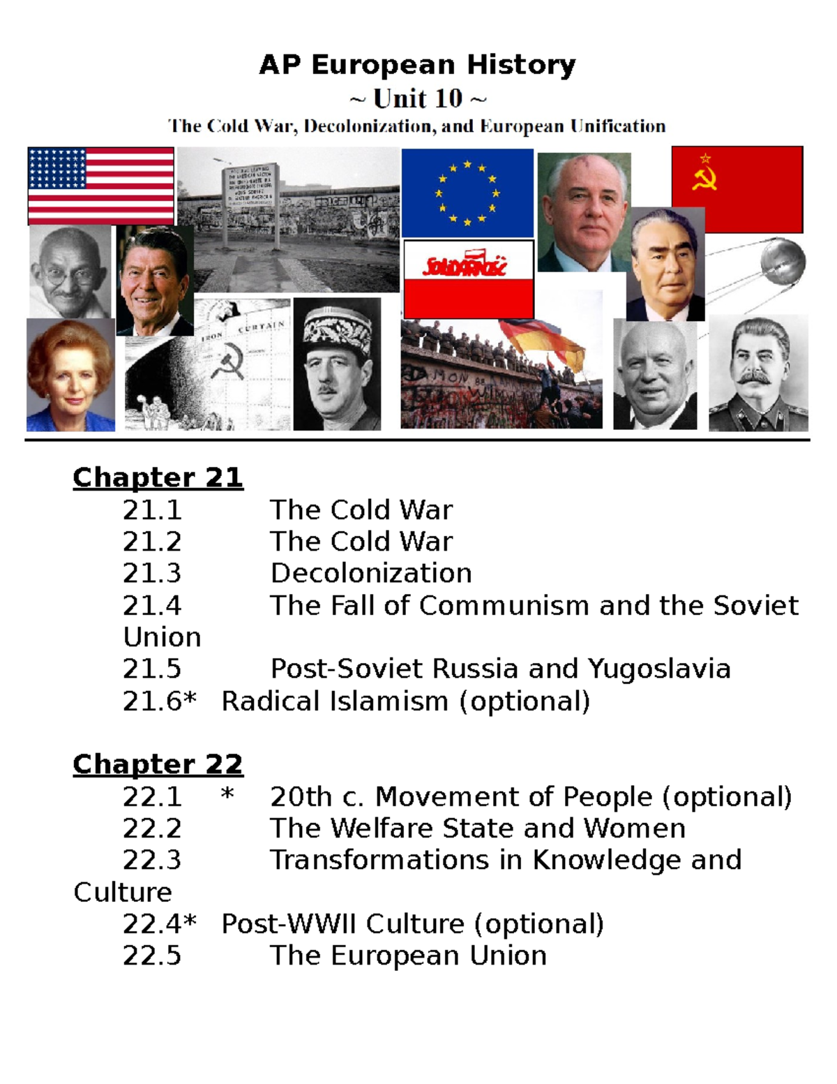 Kevin Martinez - Unit 10 Notes - AP European History Chapter 21 21 The ...