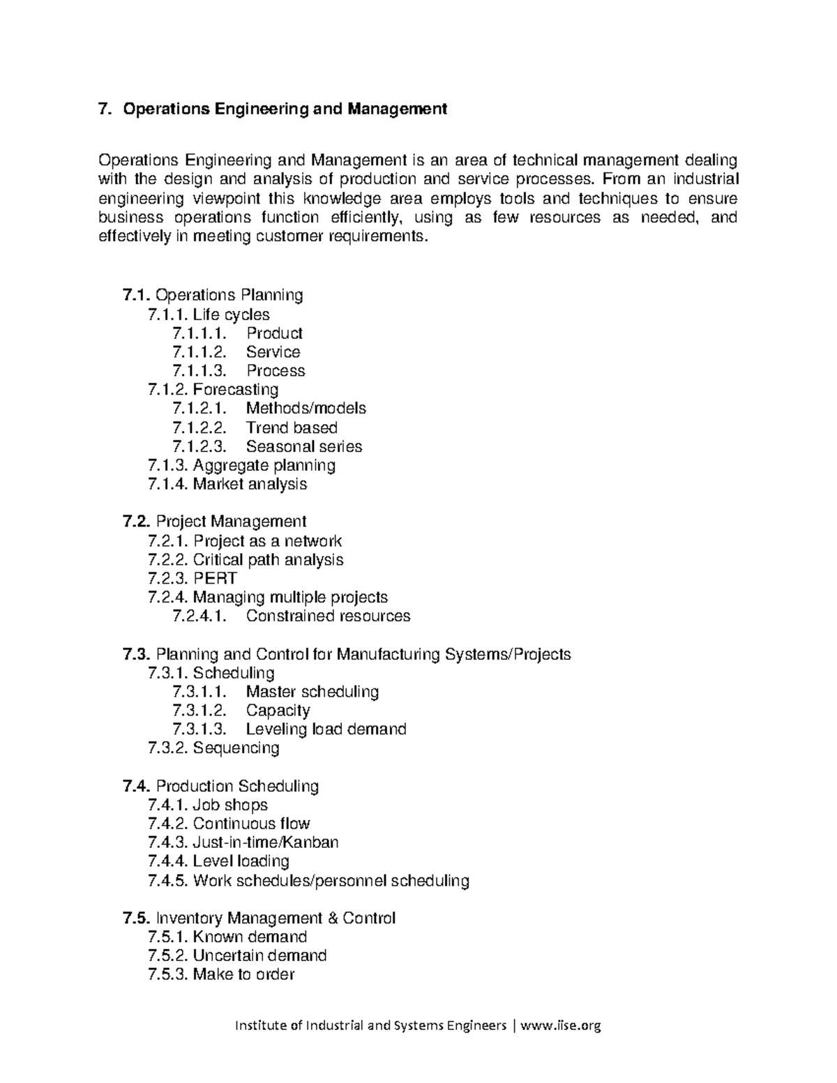 07 operations engr management v3.1 - Institute of Industrial and ...