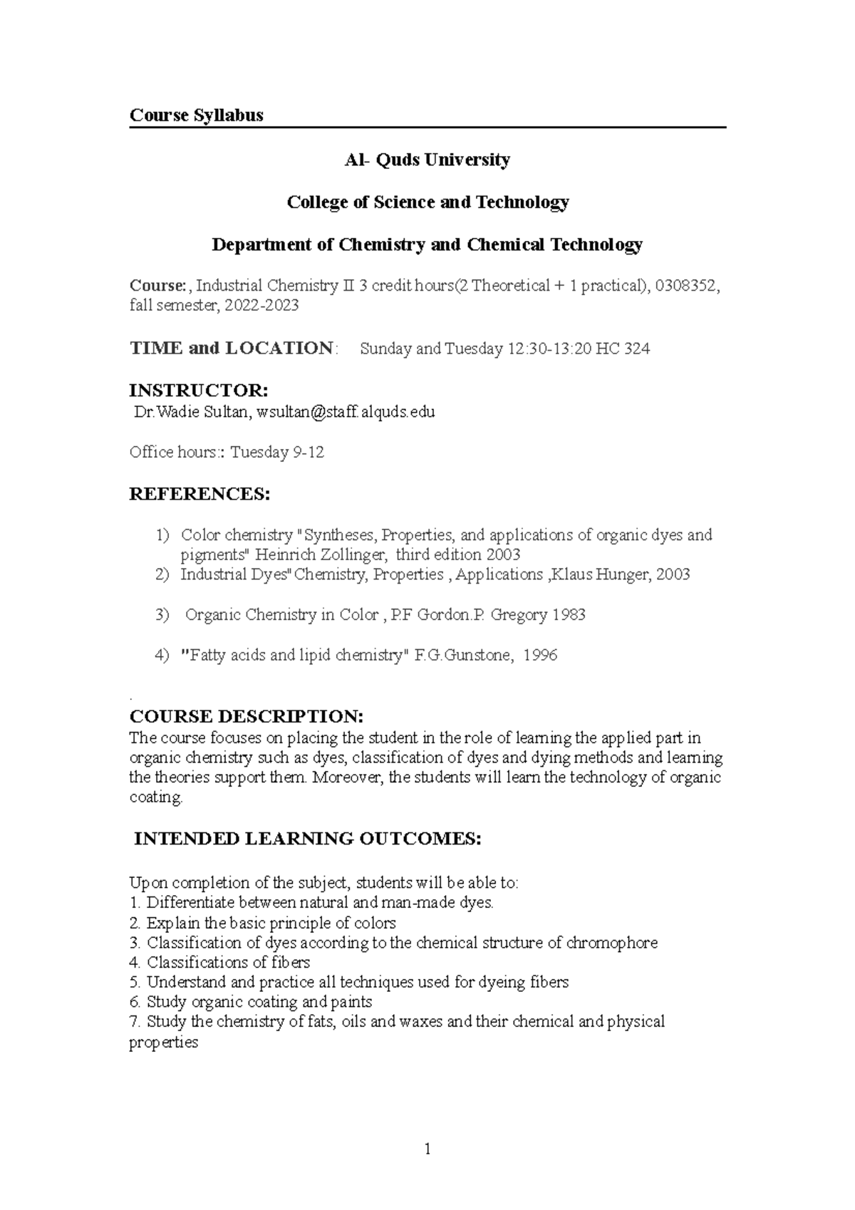 Course Outline - final media - Course Syllabus Al- Quds University ...