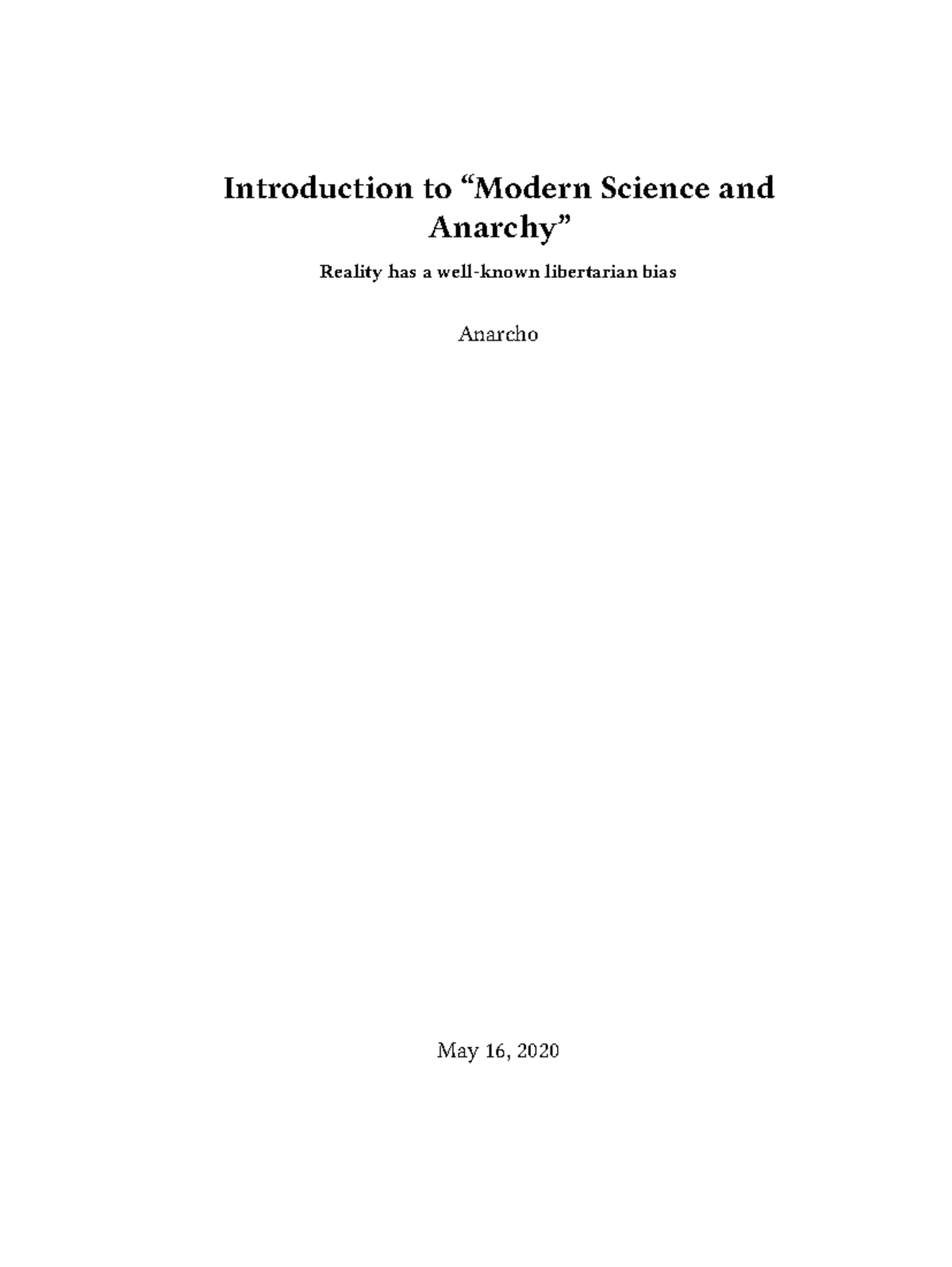 Anarcho introduction to modern science and anarchy - Introduction to ...