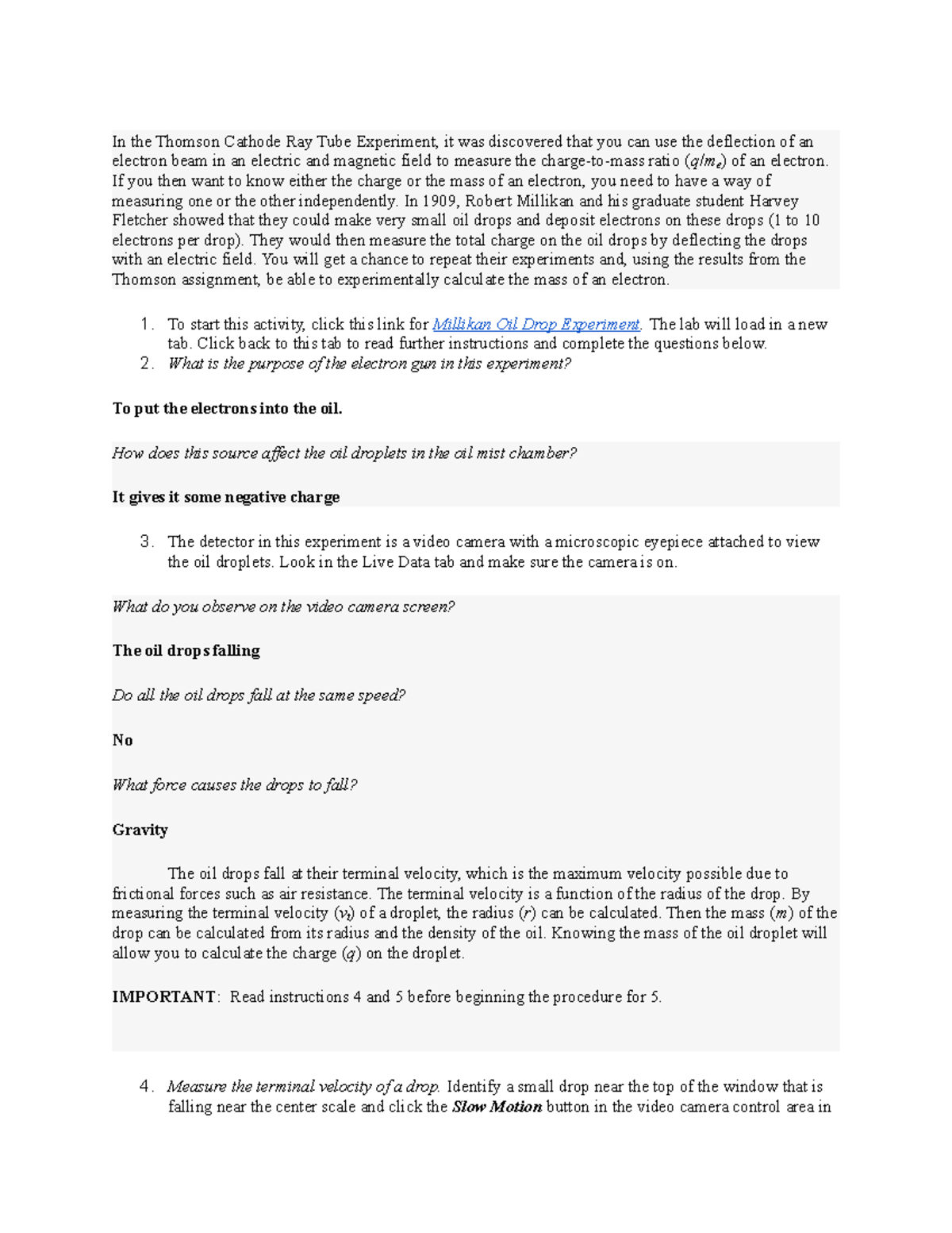 Millikan Oil - Beyond Labz - In the Thomson Cathode Ray Tube Experiment ...