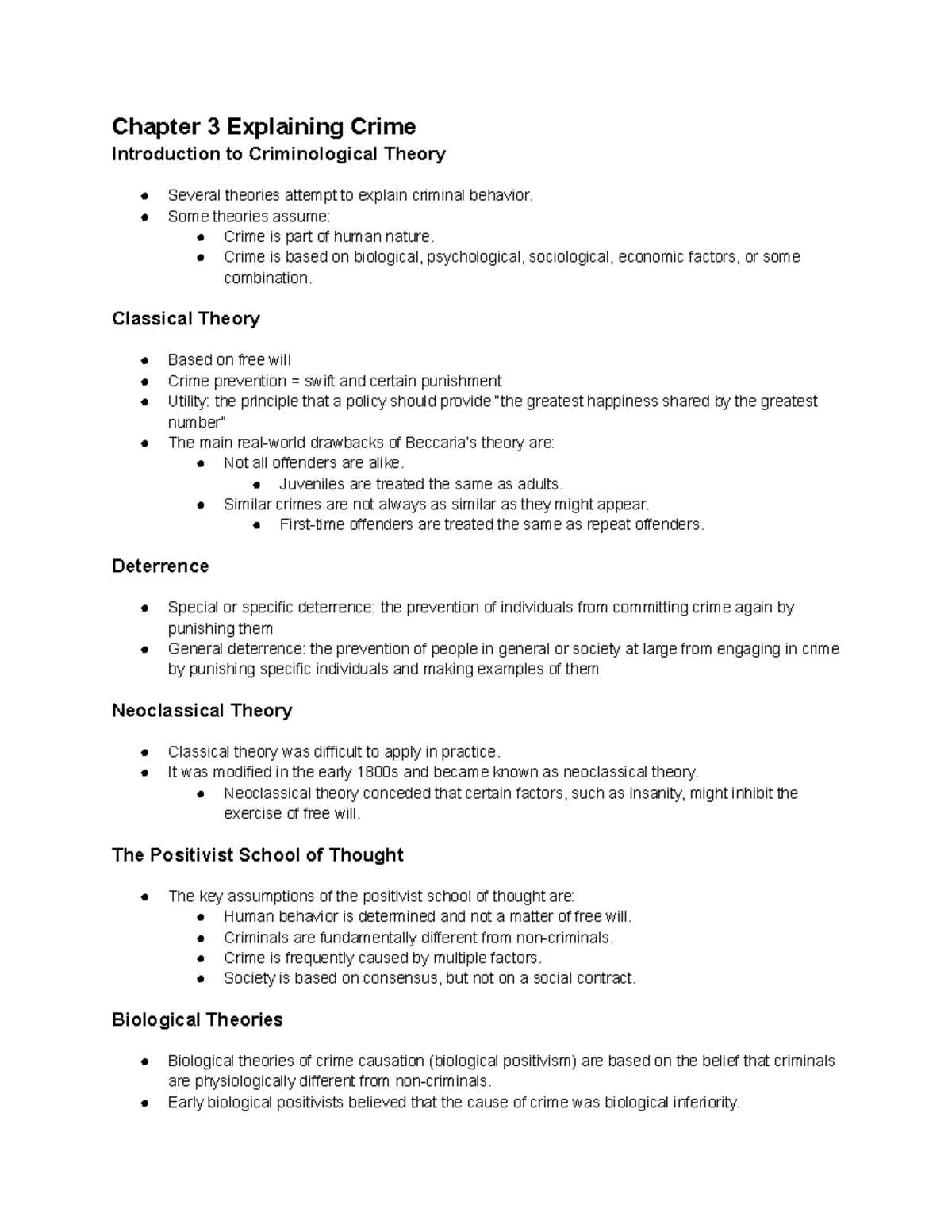 Explaining Crime: Criminological Theories - Studocu