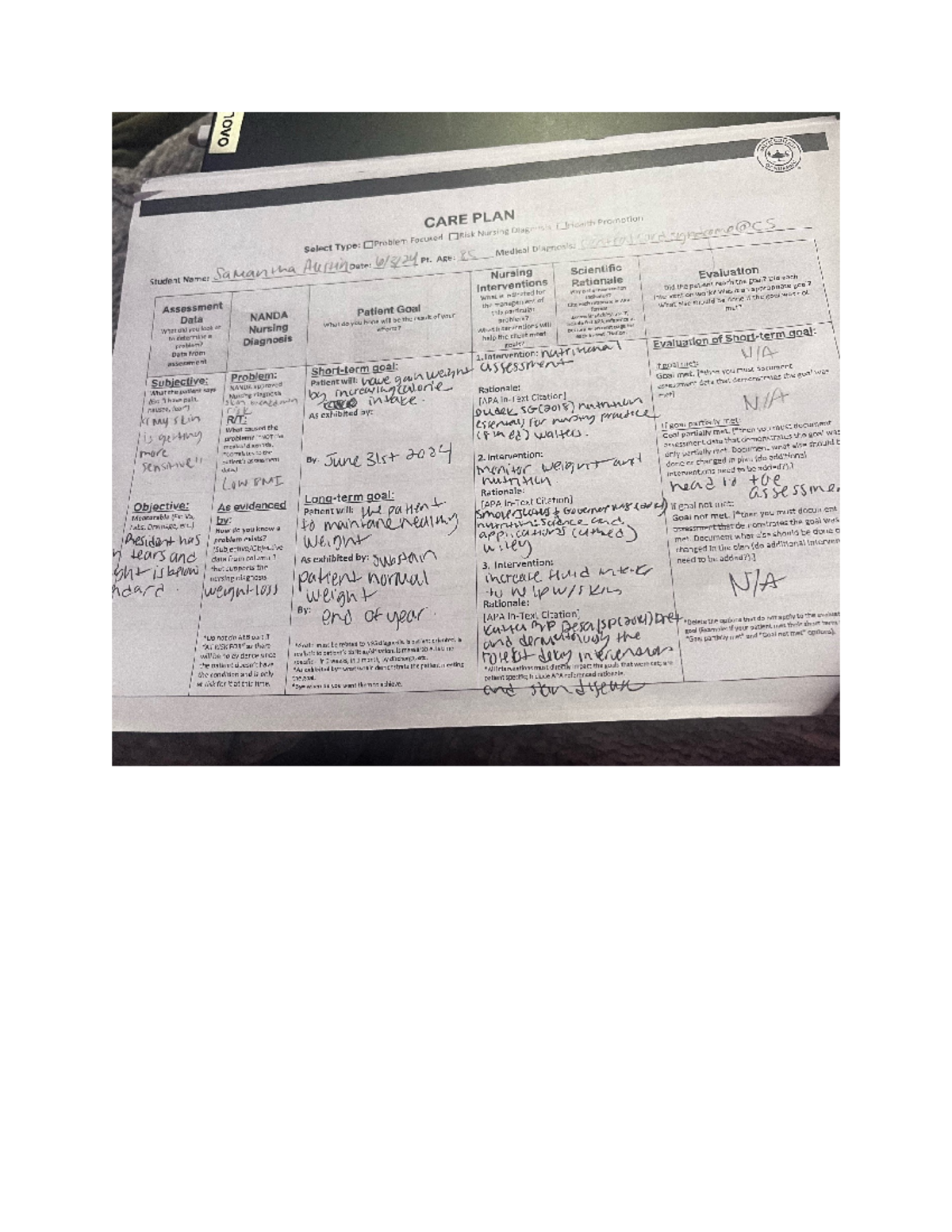 Clinical packet for week 6 - NUR 155 - Studocu