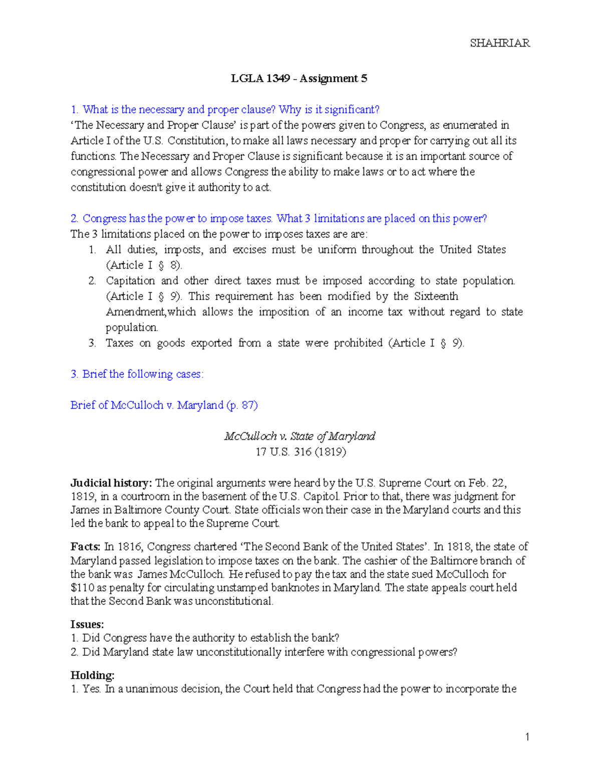 LGLA 1349 - Assignment 5 - SHAHRIAR LGLA 1349 - Assignment 5 What is ...