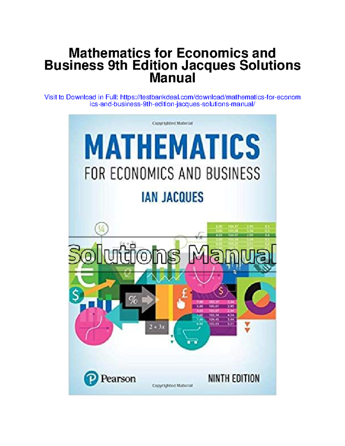 668040316 Mathematics for Economics and Business 9th Edition Jacques ...