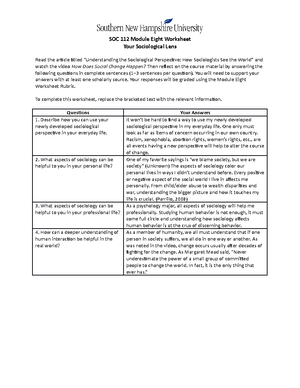 SOC112 - SNHU - Introduction to Sociology - Studocu