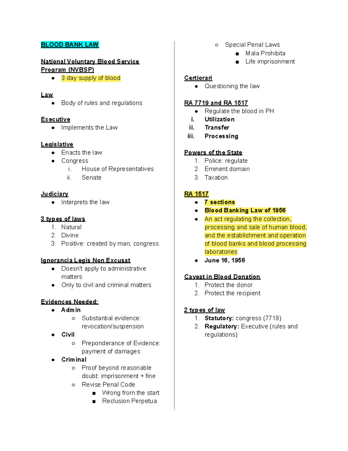 Blood BANK LAW - BLOOD BANK LAW National Voluntary Blood Service ...