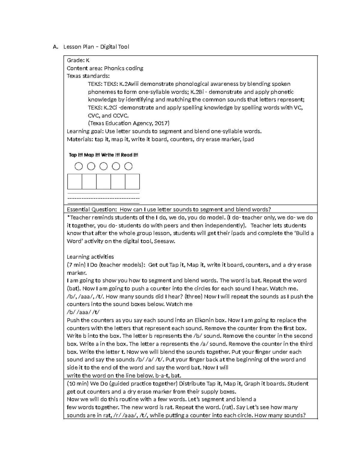 D 631 task 3 - Western Governors University - A. Lesson Plan – Digital ...