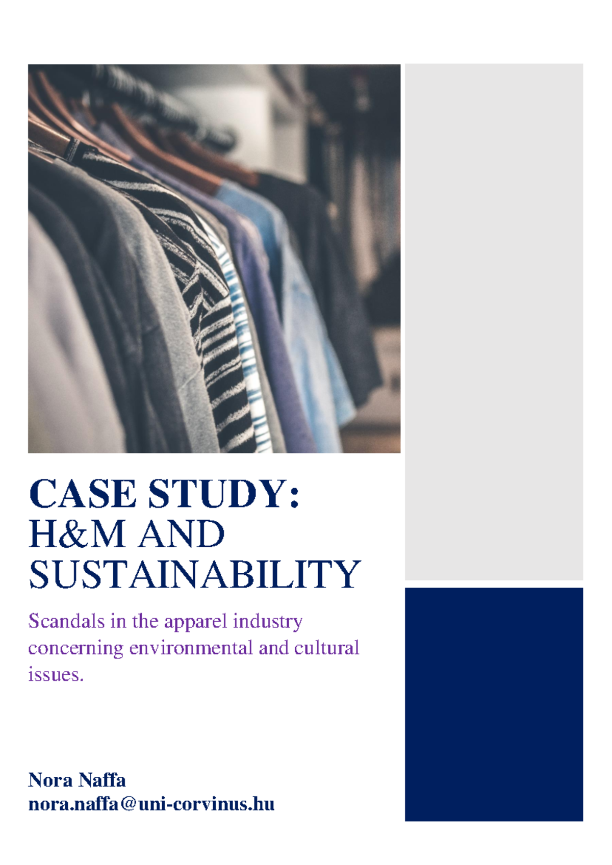 Sustainability-HM-Case-Study - CASE STUDY: H&M AND SUSTAINABILITY ...