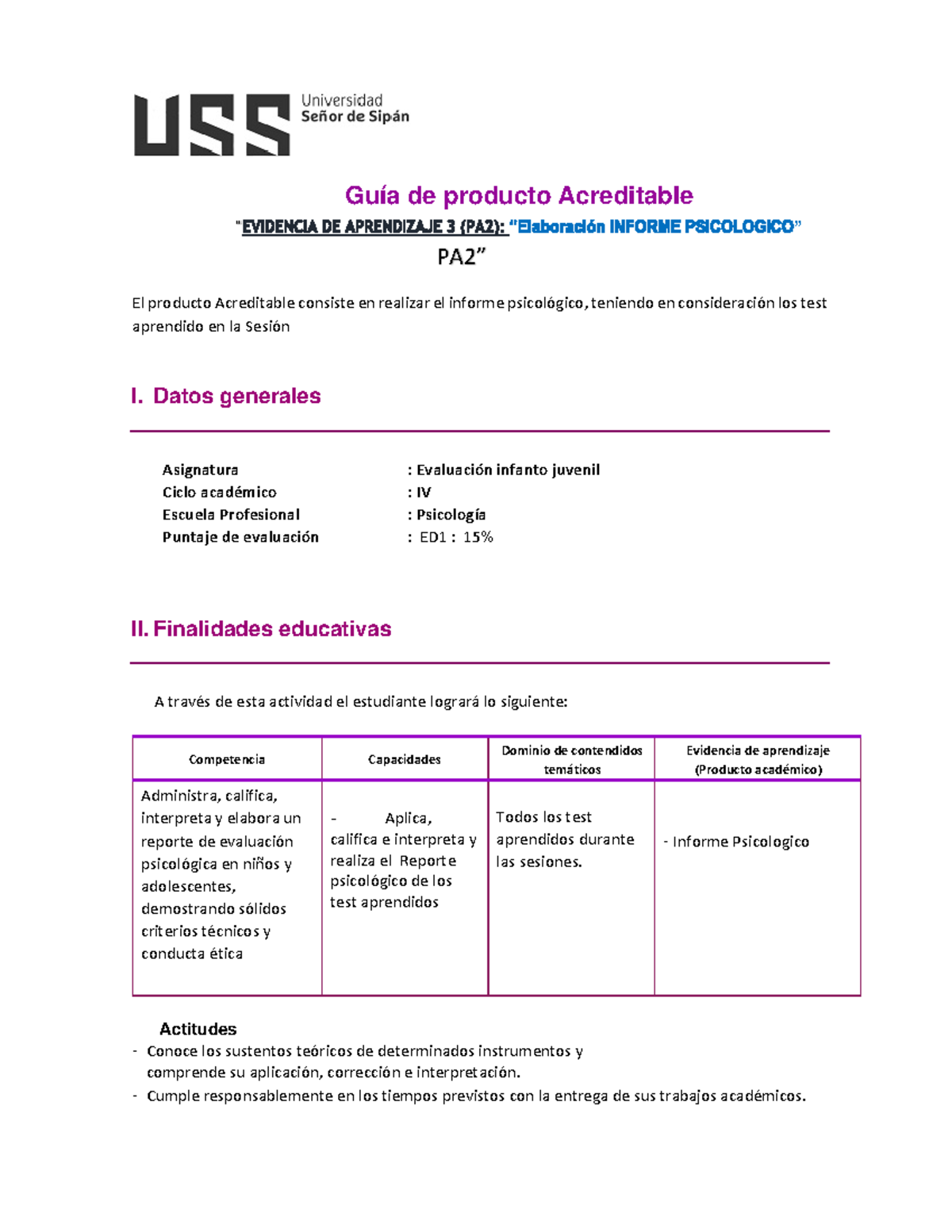 Infanto (PA2)- Infor 8 AÑOS - El producto Acreditable consiste en ...