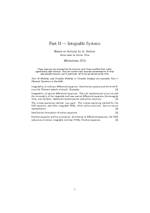 Tutorial work - 1 - Example sheet - Michaelmas 2015 Dr A.C. Ashton ...