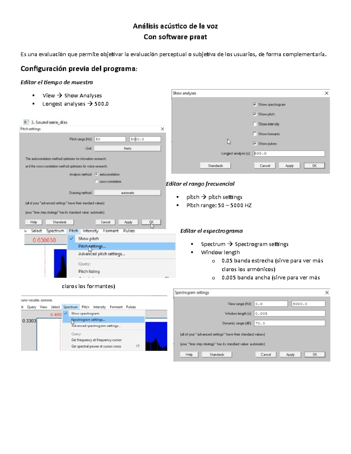 Tutorial Análisis acústico de la voz programa Praat - Análisis acústico ...