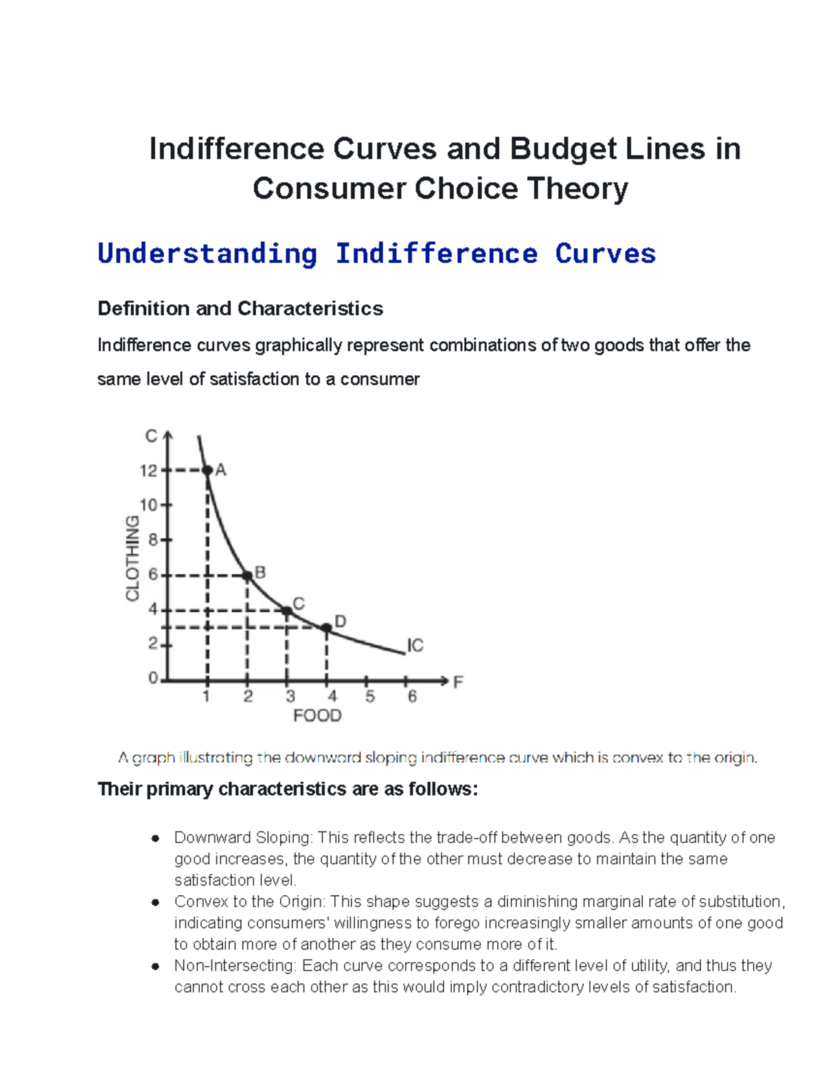 Consumer behaviour - dsd - Indifference Curves and Budget Lines in ...