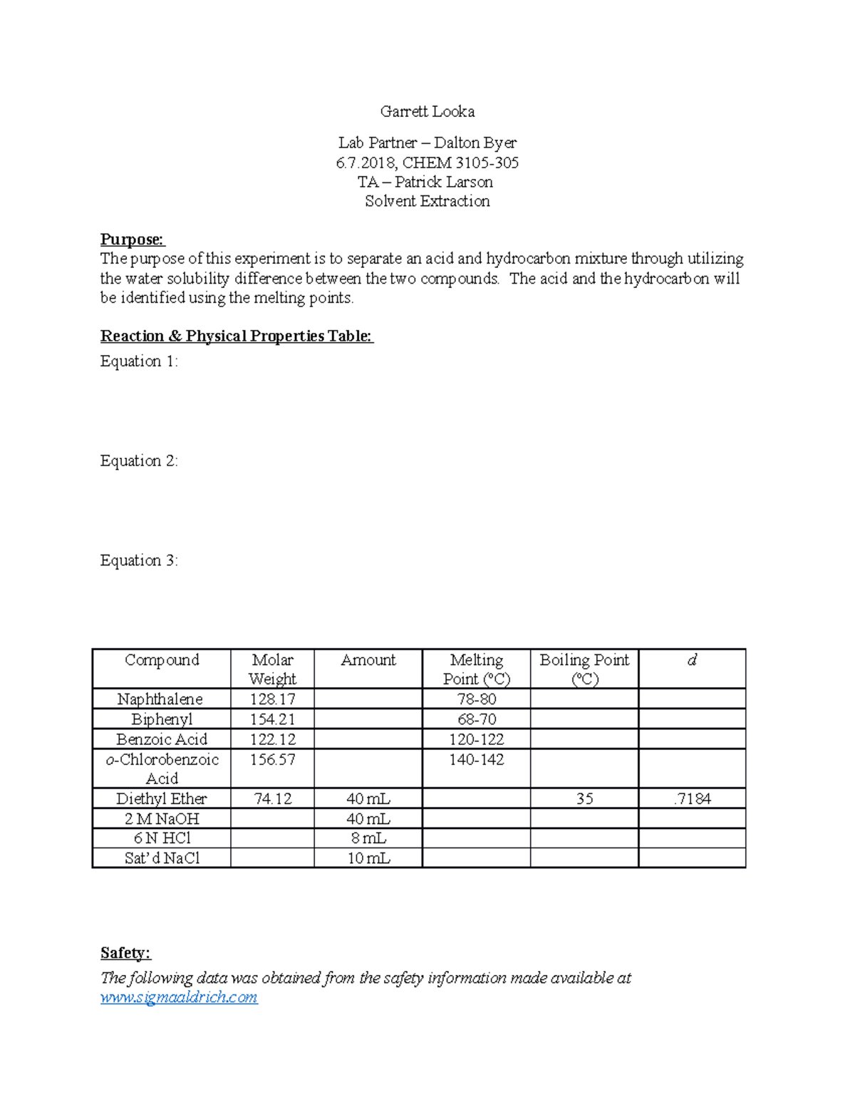 Solvent Extraction Lab - Studocu