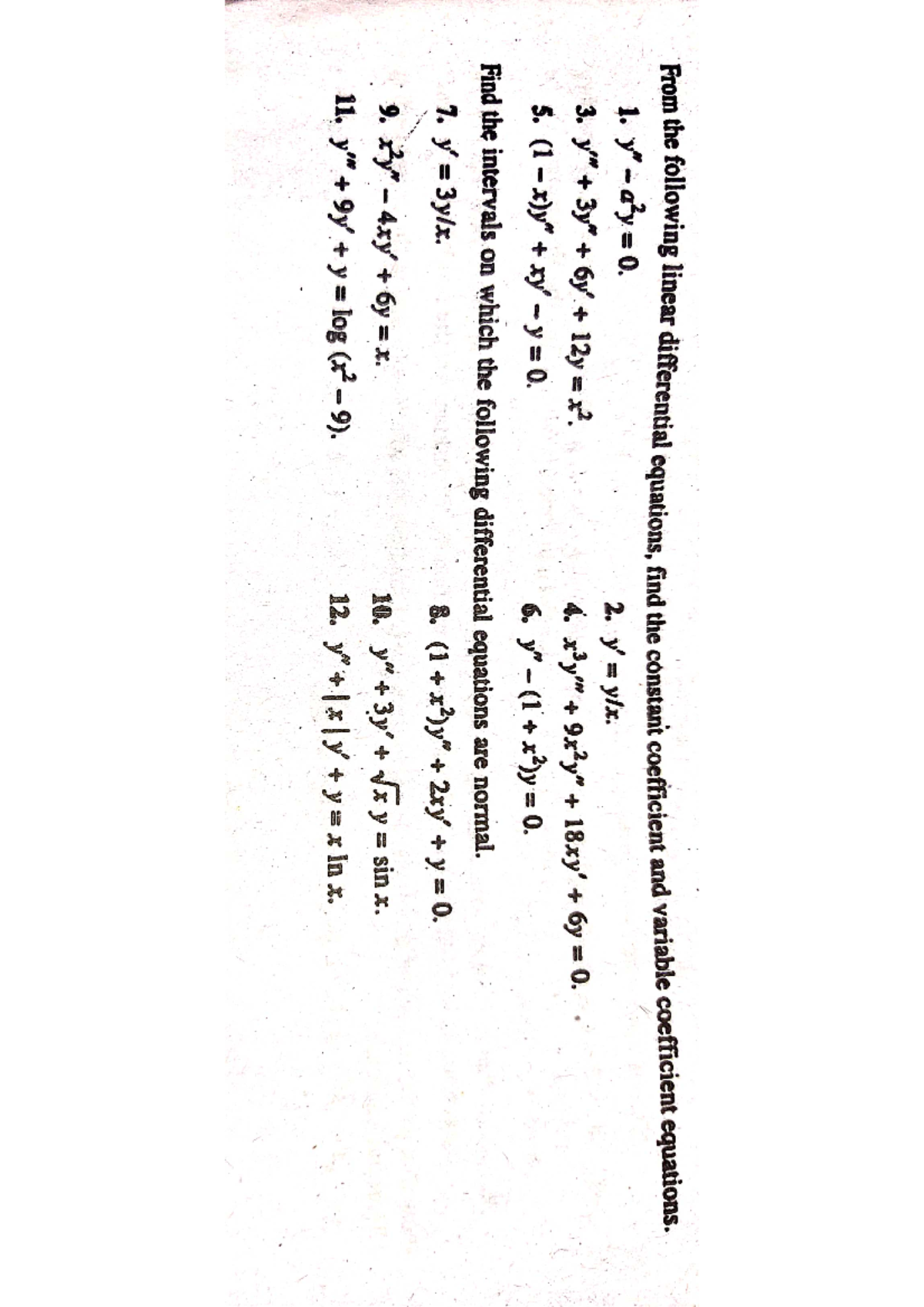 Lesson 2-3 mth174 - From the following linear differential equations, find the constant ...