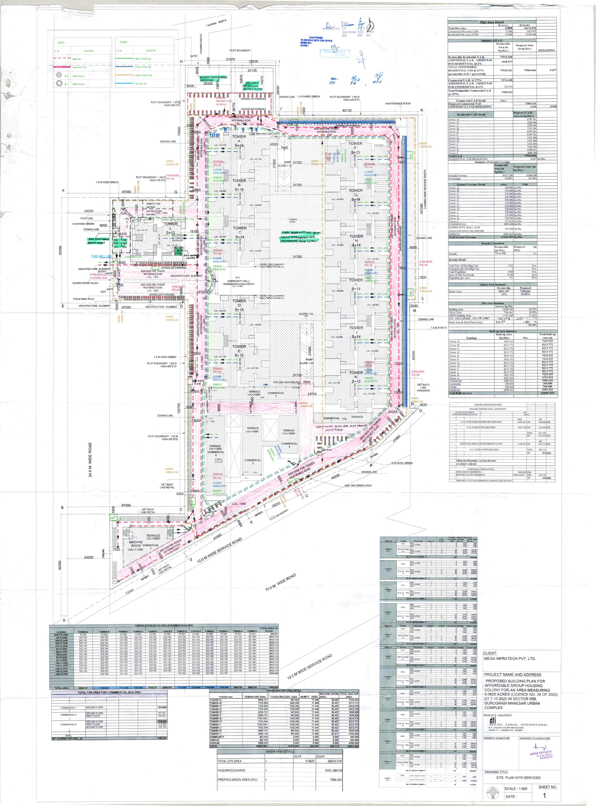 Site plan with service - site plan - Building Engineering and ...