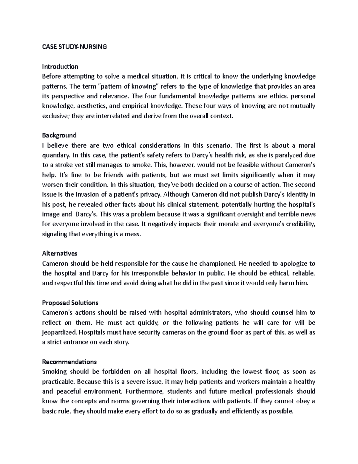 CASE Study-Nursing - CASE Study-Nursing - CASE STUDY-NURSING ...