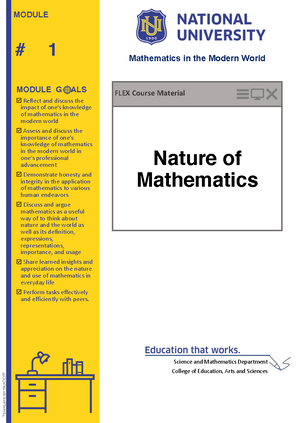 Mmw-chapter-1-nature-of-mathematics compress - Template by NUCCIT MODULE G ALS MODULE - Studocu