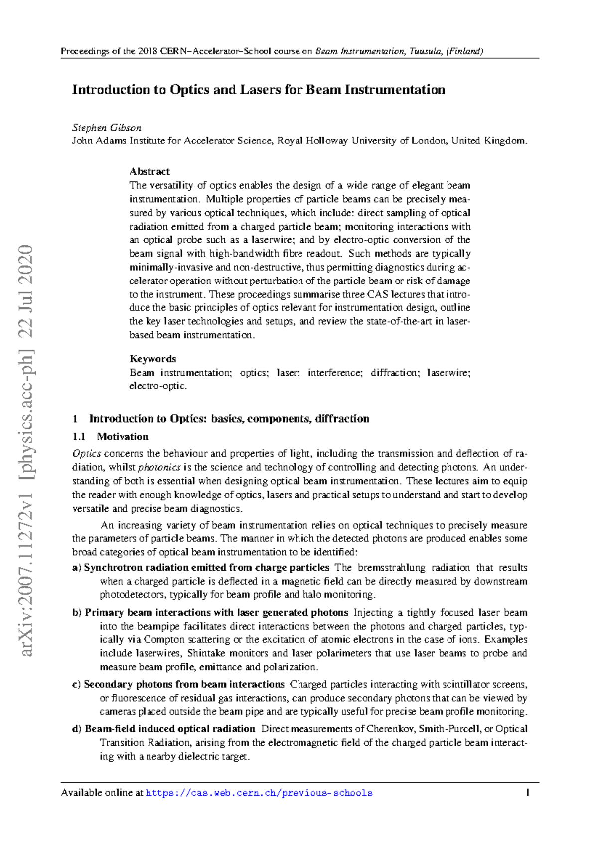 Intro to Optics and Lasers for Beam instrumetation - Proceedings of the ...