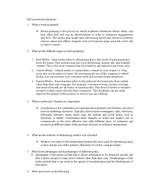 Quiz 3 in Advertising - lessons and activities - CASE STUDY A Question ...