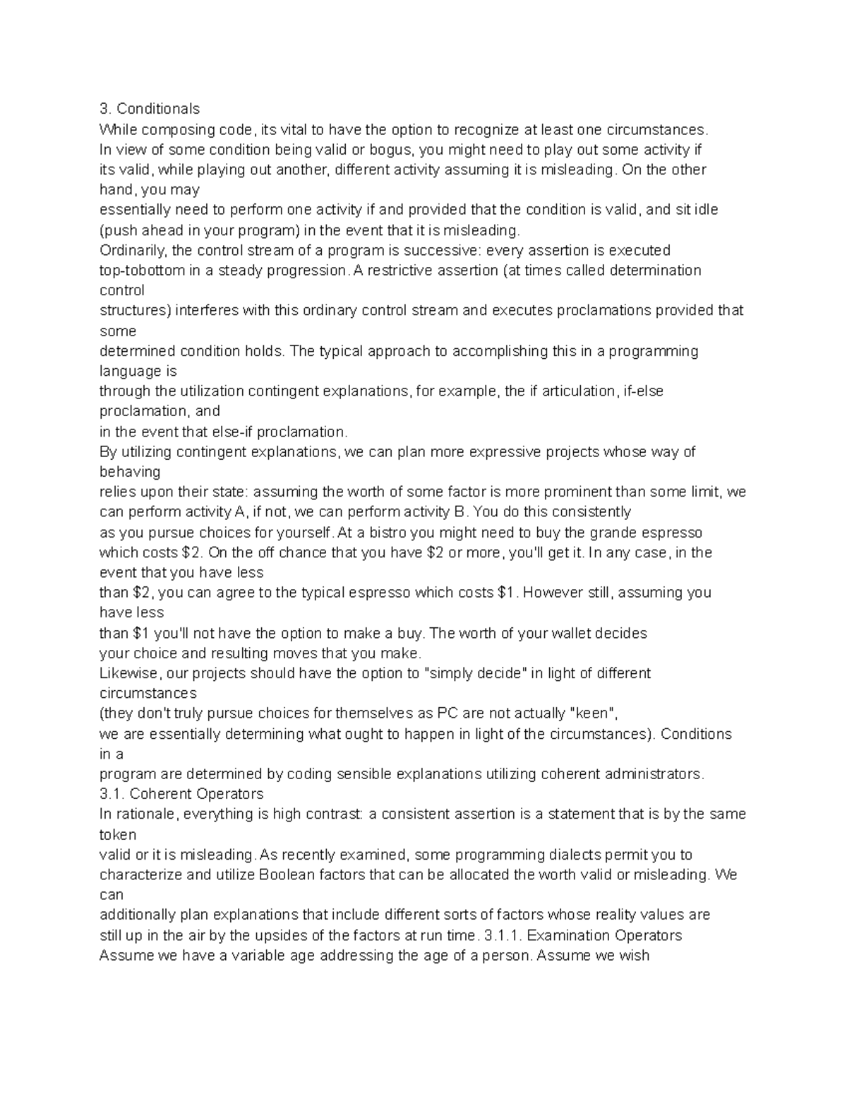 Intro To Computer Science Chpt 3 Conditionals While Composing Code Its Vital To Have The