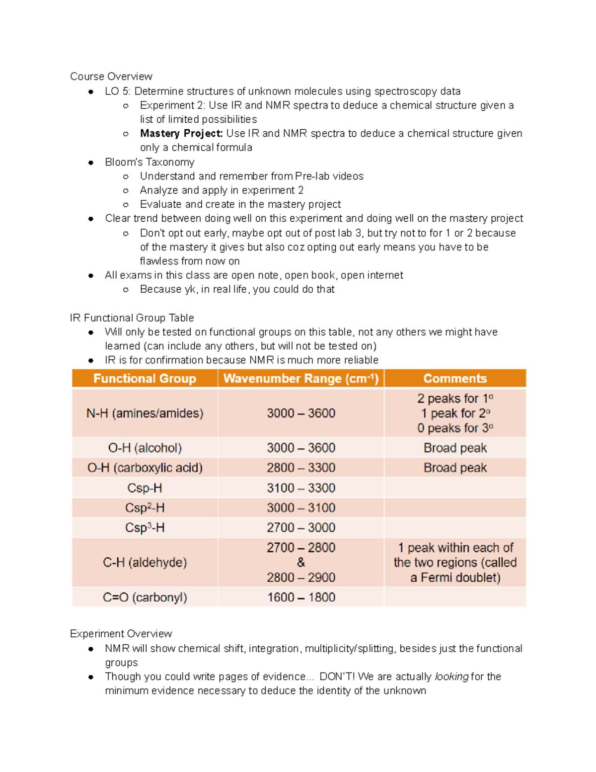 Lab Lecture 3 Experiment 2 Course Overview Lo 5 Determine Structures Of Unknown Molecules