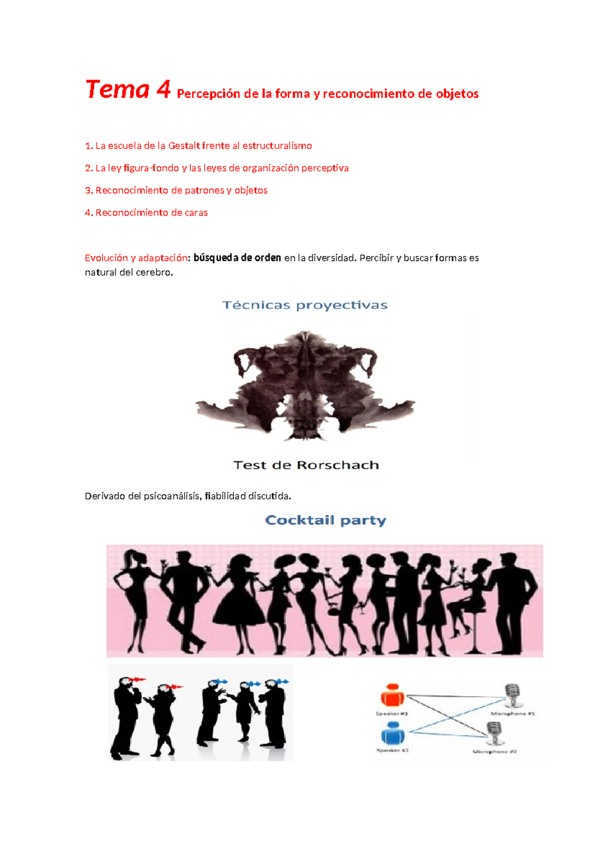 Tema 4 Percepción de la forma y reconocimiento de objetos - Percibir y ...