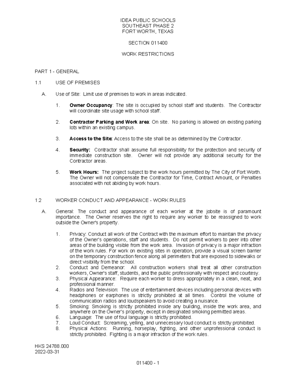 011400-Work-Restrictions Rev 0 auto - BS Agricultural and Biosystems ...