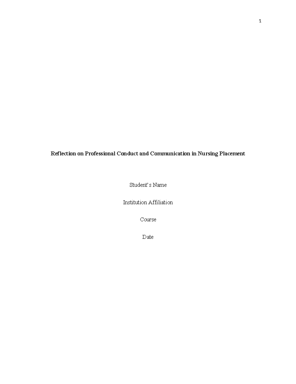 Reflection on Professional Conduct 2 - This reflective piece delves ...