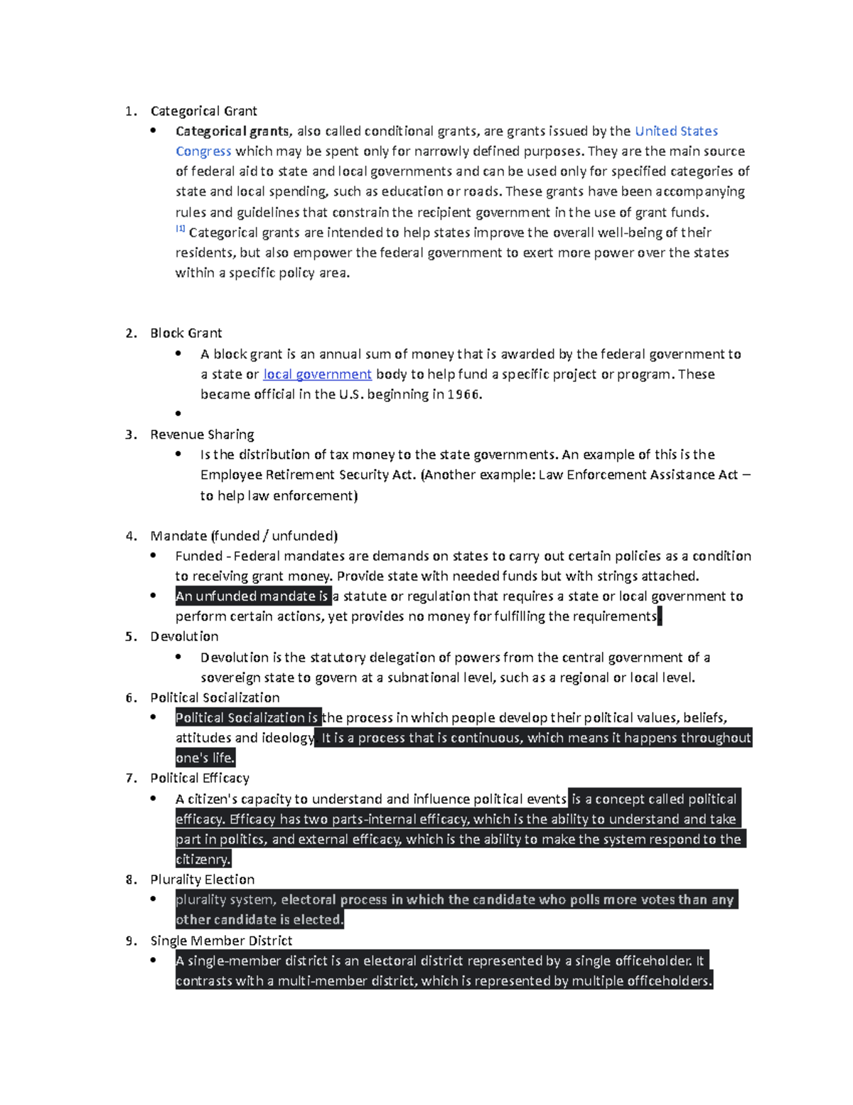AP Gov Note-Card[ 227] - ggggggggggg - Categorical Grant Categorical ...