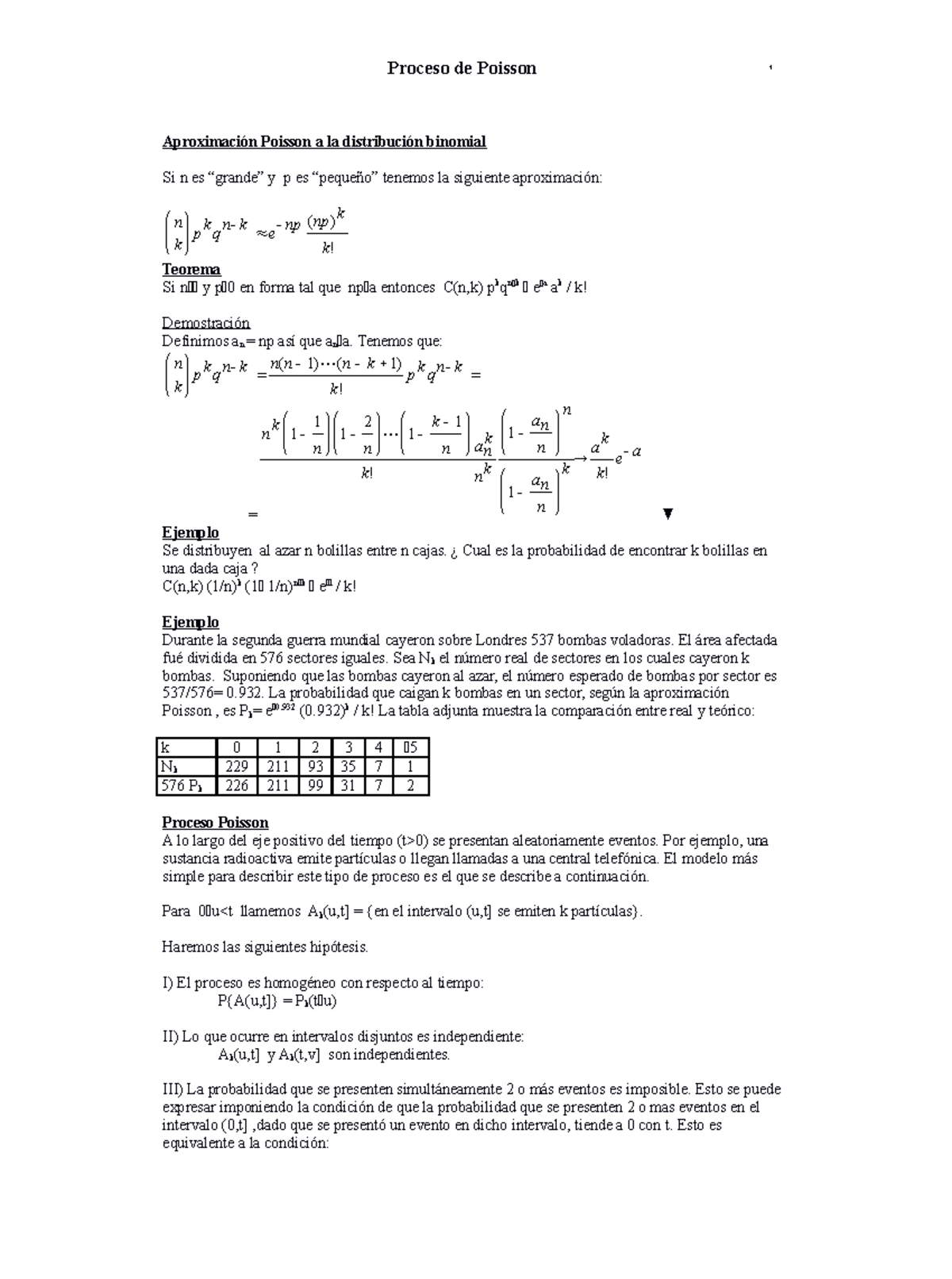 Proceso Poisson - proba - Aproximación Poisson a la distribución ...
