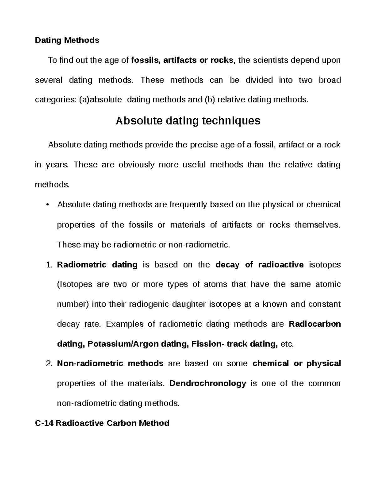 Dating methods in archaeological findings - Dating Methods To find out ...