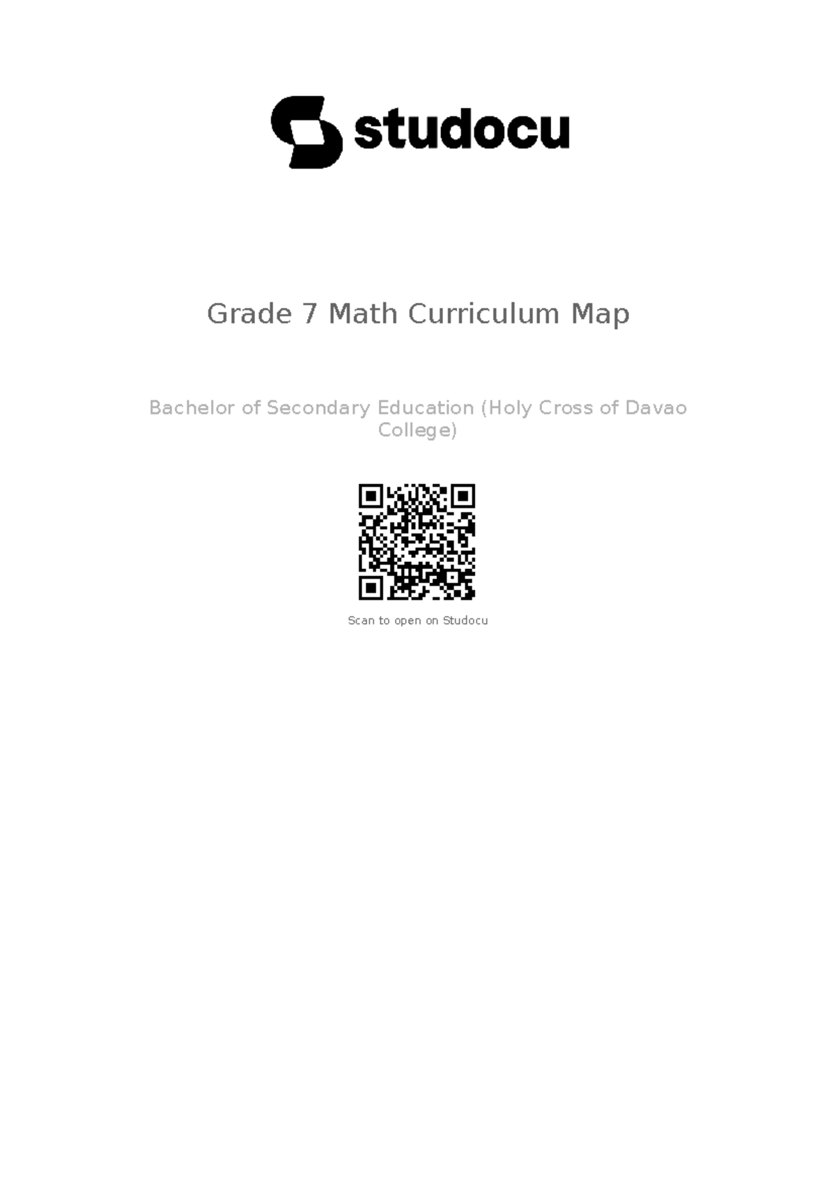 Grade 7 math curriculum map - Grade 7 Math Curriculum Map Bachelor of ...
