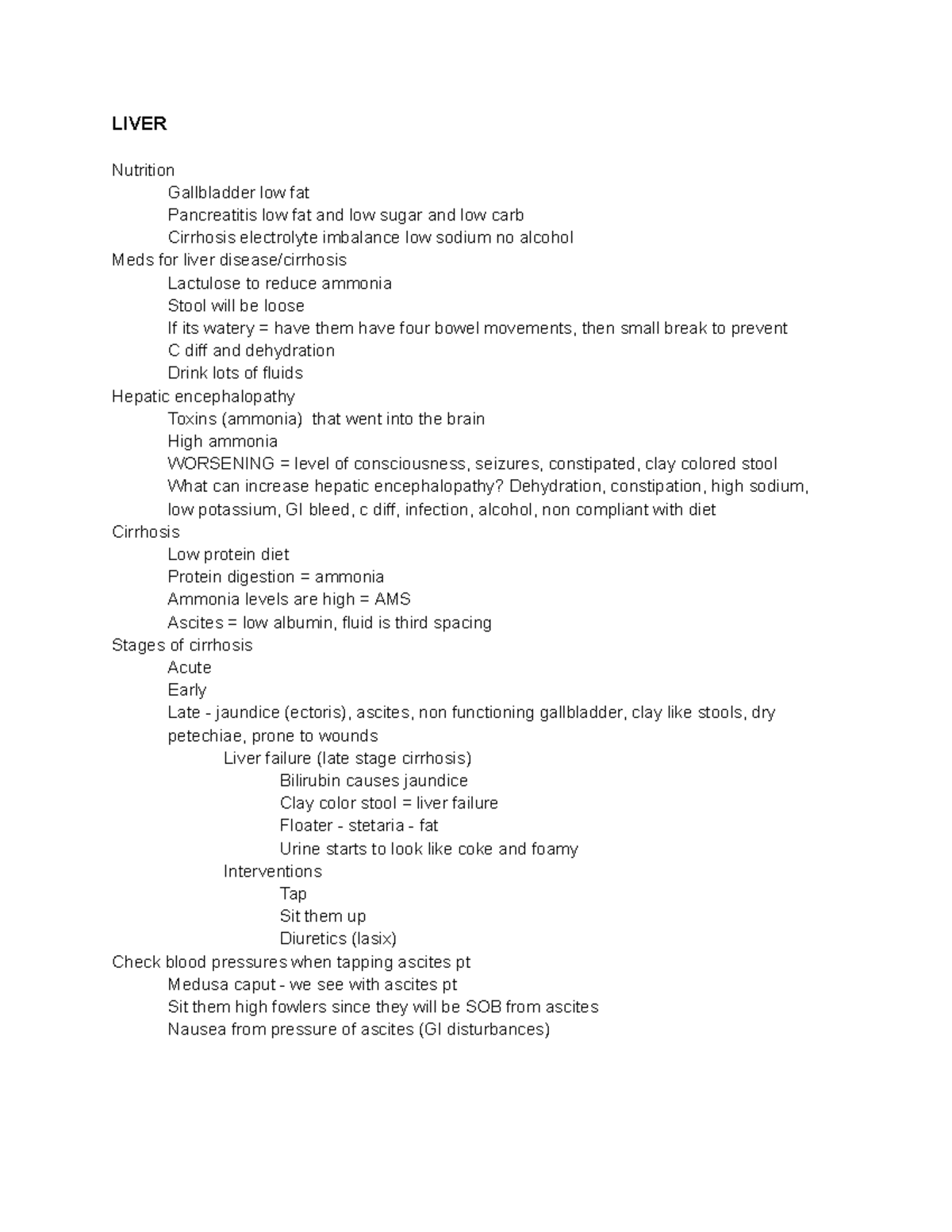 EXAM 6 Critical CARE Review - LIVER Nutrition Gallbladder low fat ...