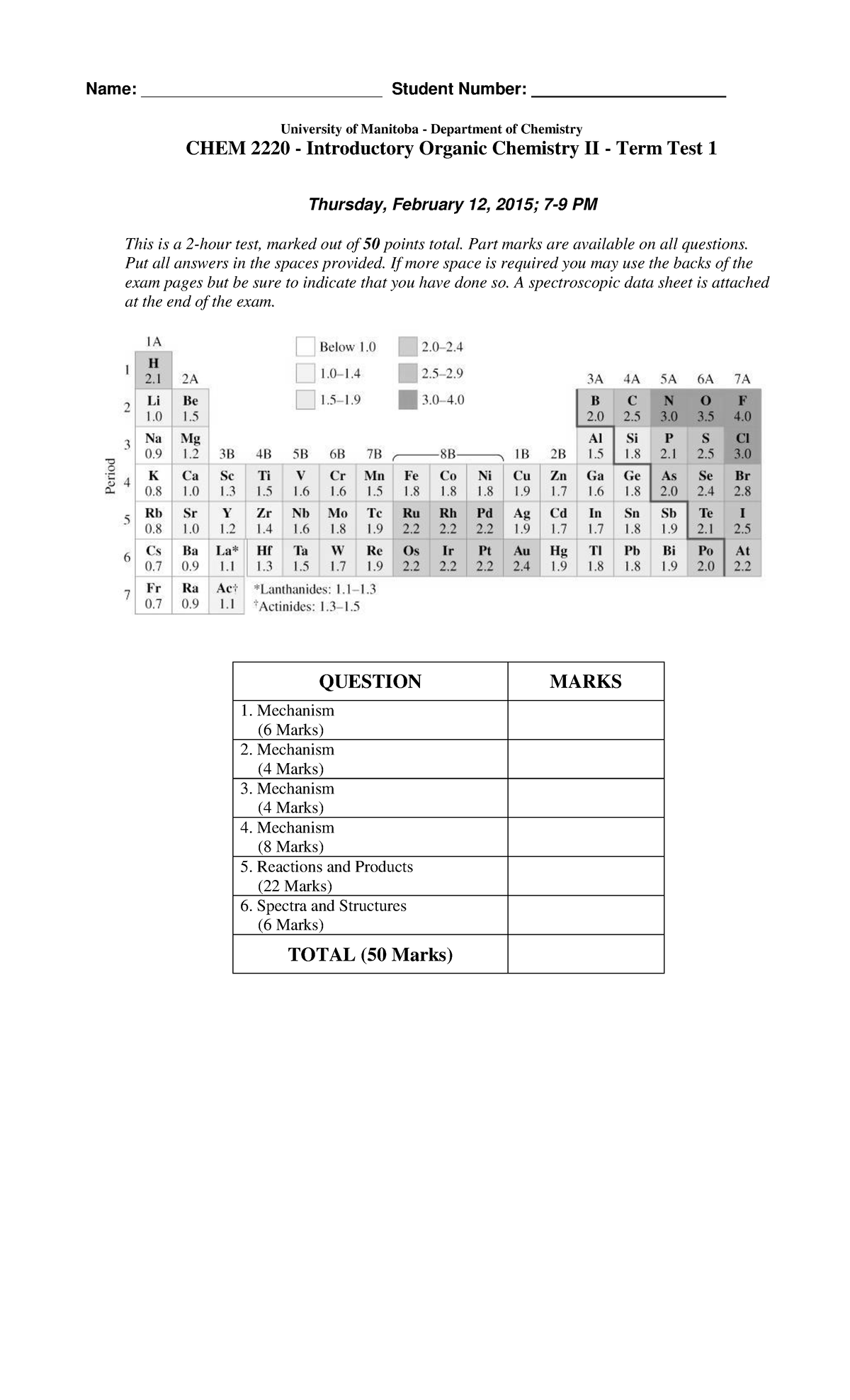 Exam 12 February 2015, questions and answers - Term test 1 - Name ...